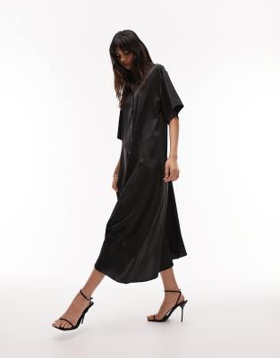 Vestido camisero midi negro cómodo de Topshop | ASOS