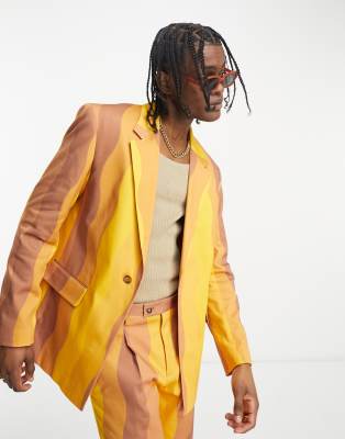 Viggo Alvaro Wavy Suit Jacket In Brown | ModeSens
