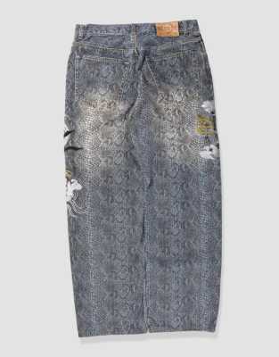 Vintage 30W 30L Japanese Karakuri Tamashii embroidered baggy jeans in ...