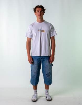 Vintage 32" Denim Hip Hop Jorts Shorts Light Blue | ASOS