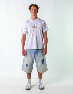 Vintage 38" Denim Hip Hop Jorts Shorts Light Blue | ASOS