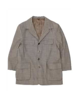 Vintage 4 Button Blazer Jacket UK 42 XL In Grey Virgin | ASOS