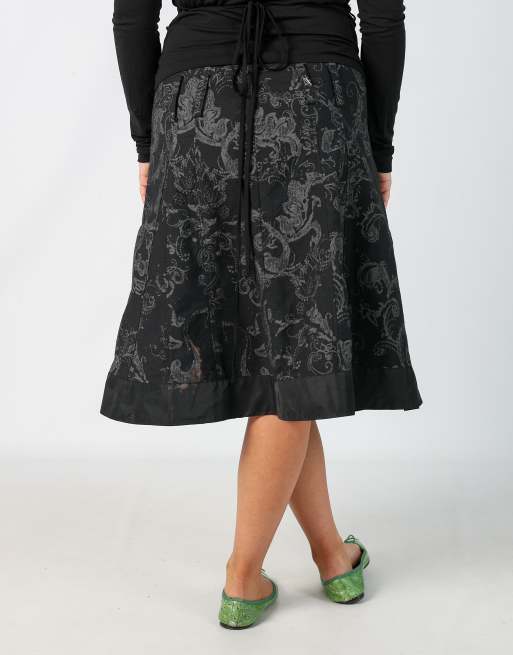 Vintage AirField M woven midi skirt in black | ASOS