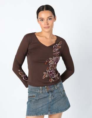 Vintage Apostrophe S Woven Top Brown | ASOS