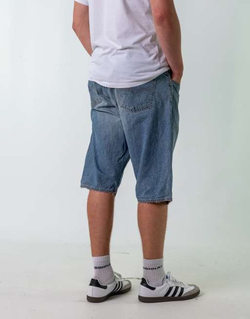Vintage Blend 38" Denim Hip Hop Jorts Shorts Light Blue | ASOS