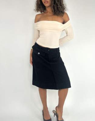 Vintage cargo style midi skirt in black | ASOS