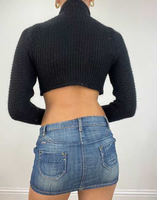 Vintage cropped cardigan in black | ASOS