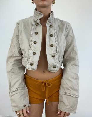 Vintage cropped jacket in beige | ASOS