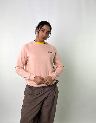 Vintage Fila M Sweatshirt Baby Pink | ASOS