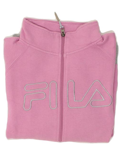 Vintage Fila Size L Tracksuit Top Jacket in Pink | ASOS