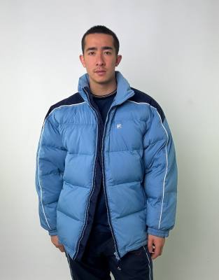 Vintage Fila XL Padded Coat in Light Blue | ASOS