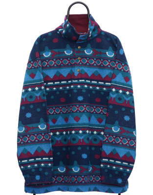 Vintage Flagship size XL patterned fleece in navy | ASOS