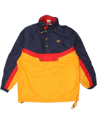 Vintage HI-TEC Size M Colourblock Hooded Pullover Rain Jacket in Navy ...
