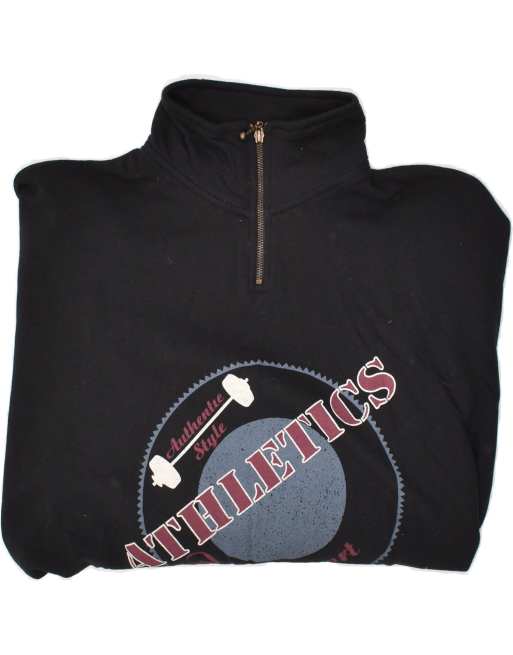 Vintage Le Frog Size XL Graphic Zip Neck Sweatshirt Jumper in Black | ASOS