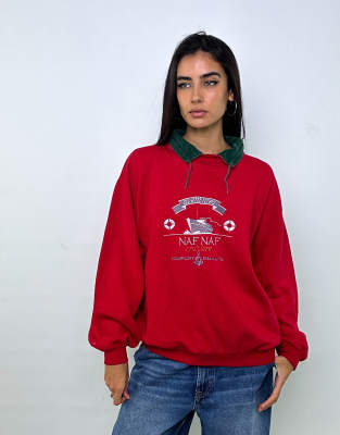 Vintage Naf Naf Large Sweatshirt Red | ASOS