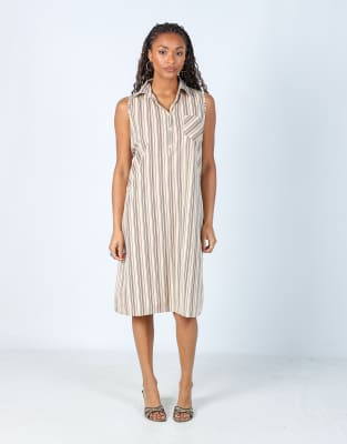 Vintage PHARD M woven midi dress in beige | ASOS