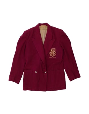 Vintage Rugby 1955-56 Graphic Blazer Jacket UK 16 Large In Burgundy | ASOS