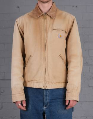 Vintage Size L Carhartt Detroit Bomber Jacket in Tan | ASOS