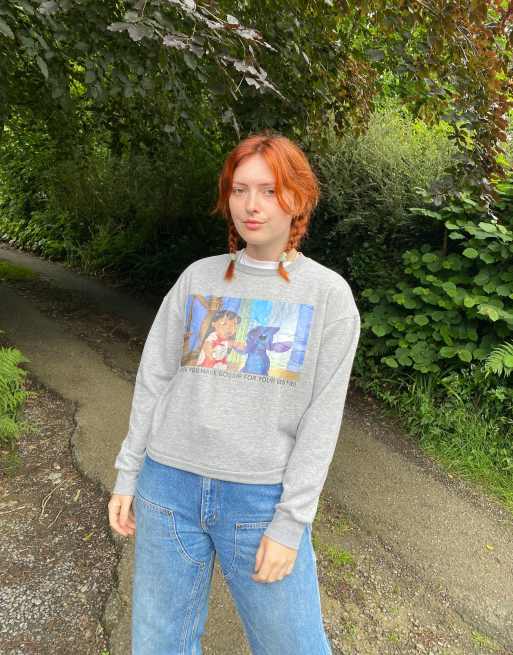Vintage Size S Disney Lilo and Stitch Sweatshirt In Grey | ASOS