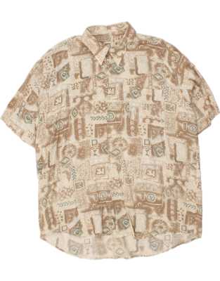 Vintage Size XL Abstract Pattern Short Sleeve Shirt in Beige | ASOS
