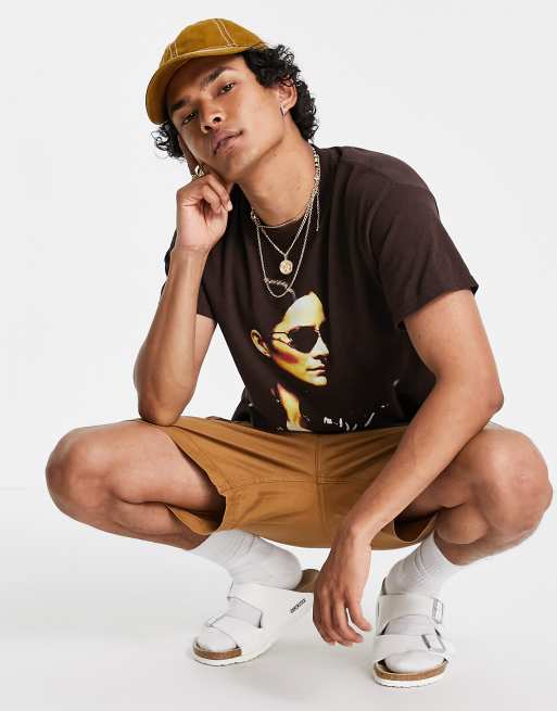 Vintage Supply matrix trinity t-shirt in washed dark brown | ASOS