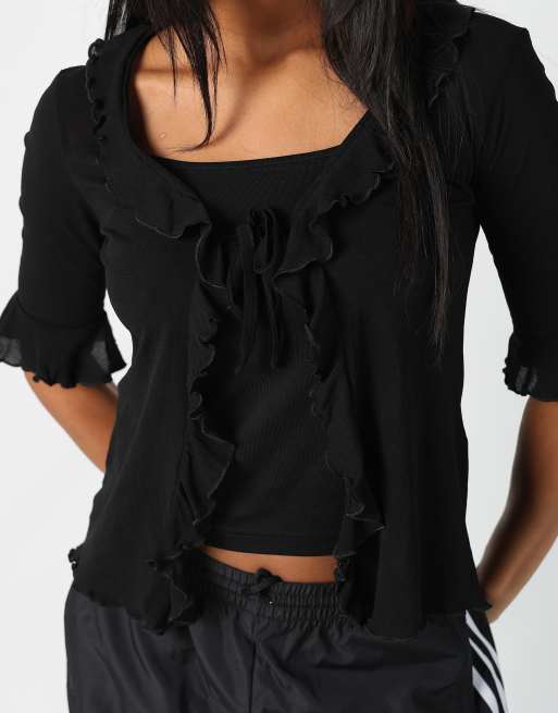Vintage Unbranded S mesh top in black | ASOS