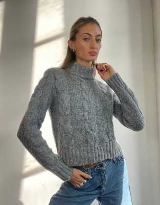 Vintage Y2k Cable Knit Jumper in Grey | ASOS
