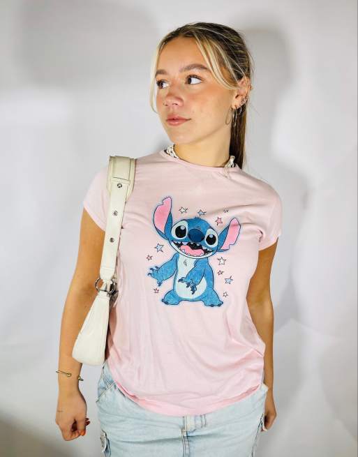 Vintage Y2K Disney Size S Lilo and Stitch T-Shirt in Pink | ASOS