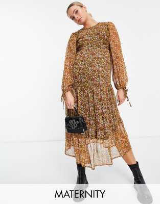 Violet Romance Maternity smock midaxi dress in floral print | ASOS