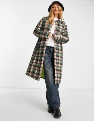 Violet Romance quilted check coat | ASOS