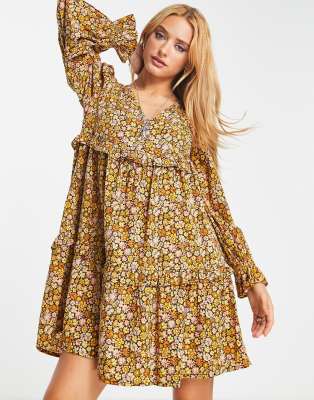 Violet Romance smock mini dress in floral print | ASOS