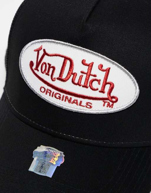 Von Dutch trucker cap in black white and red | ASOS