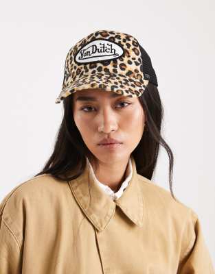 Von Dutch vanimal trucker cap in leopard print | ASOS