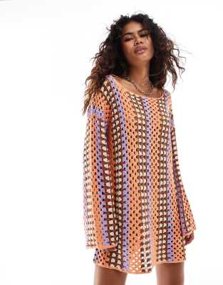 VRG GRL Myra crochet mini dress in multi | ASOS