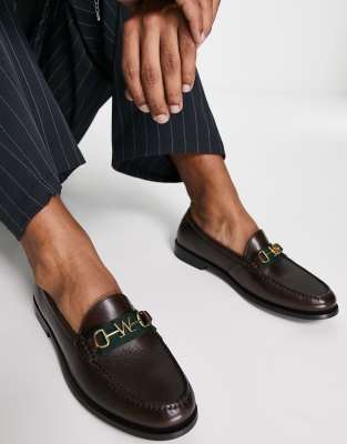 Walk London Riva trim loafers in brown | ASOS