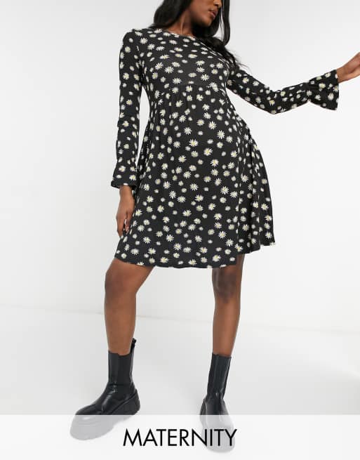 Wednesdays Girl Maternity Mini Smock Dress In Daisy Print Asos