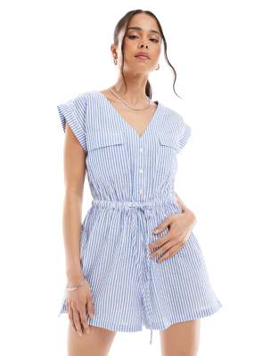 Wednesday's Girl striped playsuit in blue | ASOS