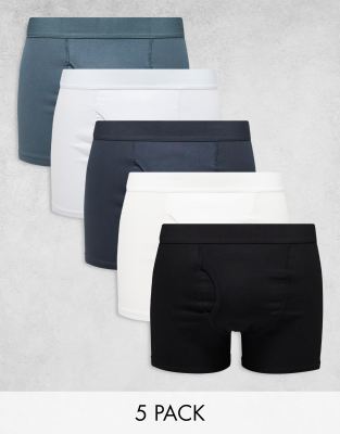 Weekday 5-pack boxer briefs in blue black and white | ASOS