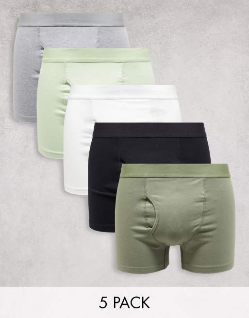Weekday – 5er-Pack eng anliegende Boxershorts in verschiedenen Farben ...