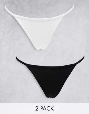 Weekday - Alex - String tanga - Noir et blanc | ASOS