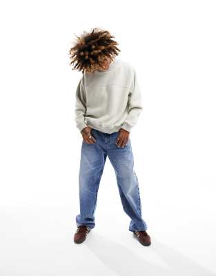 Weekday Alexis fleece borg sweatshirt in off white | ASOS