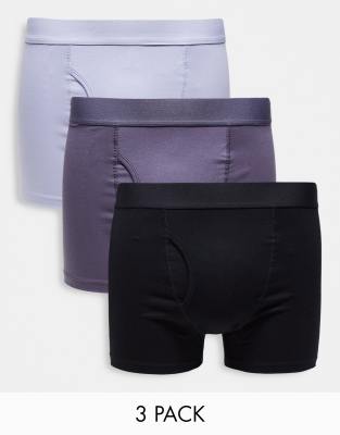 Weekday boxer briefs 3-pack in blue, black and purple | ASOS