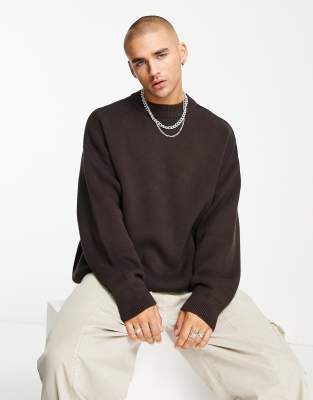 Weekday John oversized jumper in dark brown | ASOS