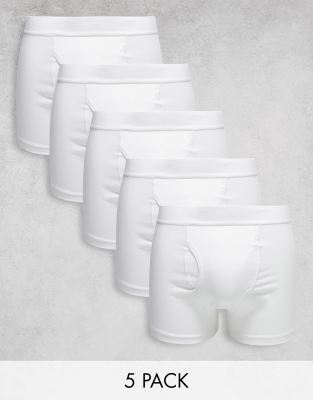 Weekday Johnny 5 pack boxers set in white | ASOS