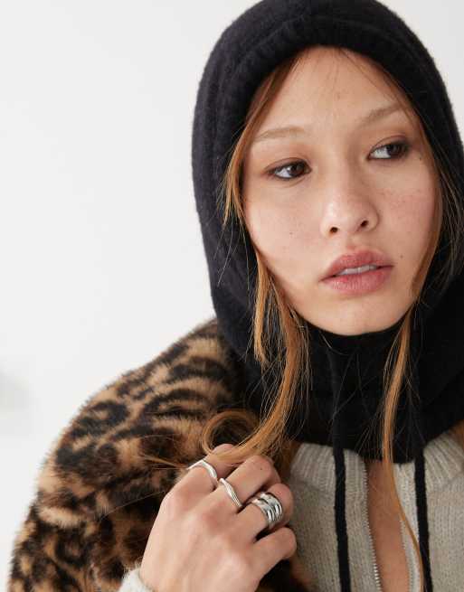 Weekday Lotta knit balaclava hood in black | ASOS