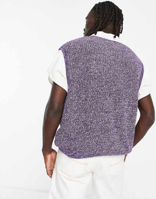 Weekday noa knitted vest in space dye blue | ASOS