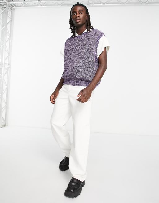 Weekday noa knitted vest in space dye blue | ASOS