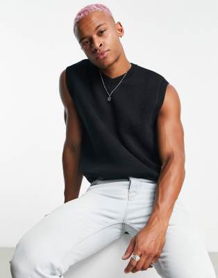 Weekday noa sweater vest in black | ASOS