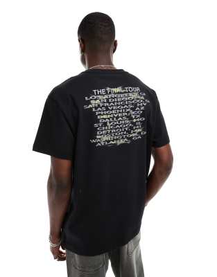 Weekday – Oversize-T-Shirt in Schwarz mit Tourposter-Grafikprint | ASOS