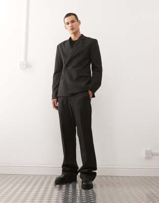 Weekday premium wool blend co-ord in black pinstripe | ASOS